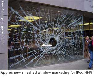 Apple Retail Store windows ‘smashed’ with new iPod Hi-Fi marketing ...