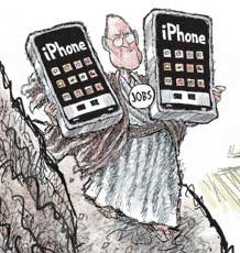 Washington Post editorial comic shows Steve Jobs, Apple iPhone ...