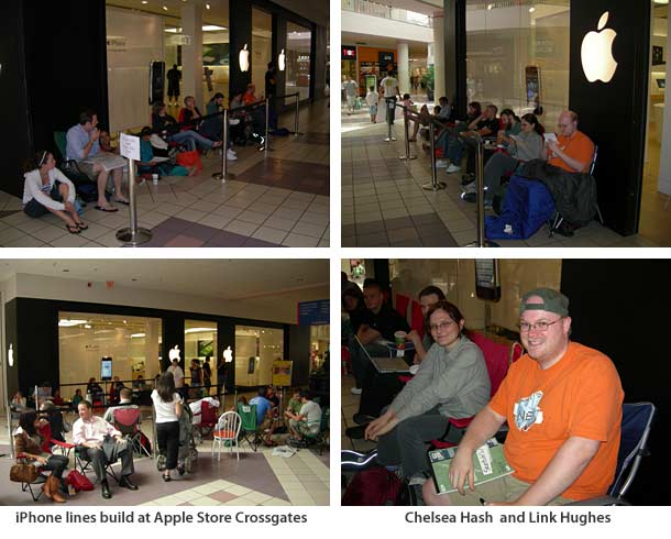iPhone line takes shape at Apple Store Crossgates, Albany, NY (with ...