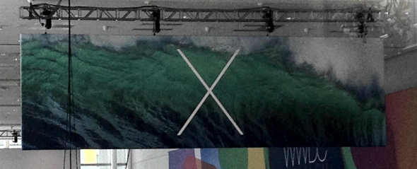 Apple unveils minimalist OS X banner at WWDC site Moscone West ...