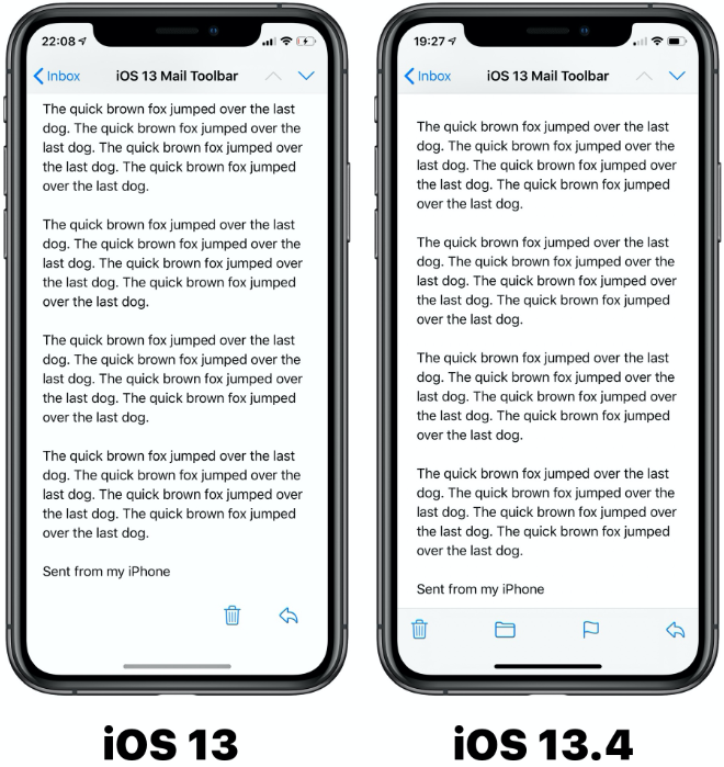 iOS 13.4 features a new, improved Apple Mail toolbar - MacDailyNews