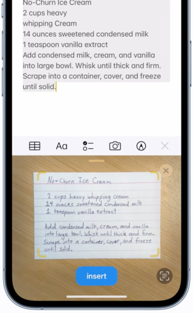 iOS 15.4 instantly scans handwritten text into the Notes app
