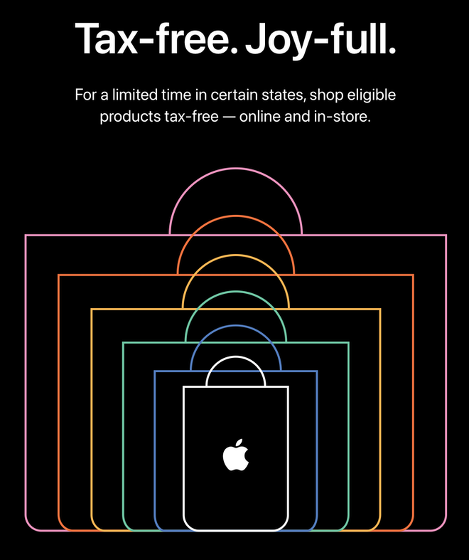 Apple touts tax-free iPhones, Macs, iPads, and more in several U.S. states