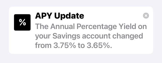 Apple Card high-yield Savings APY drops to 3.65% - MacDailyNews